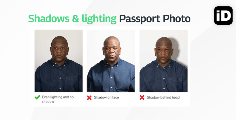 Examples of rejected and accepted UK passport photos