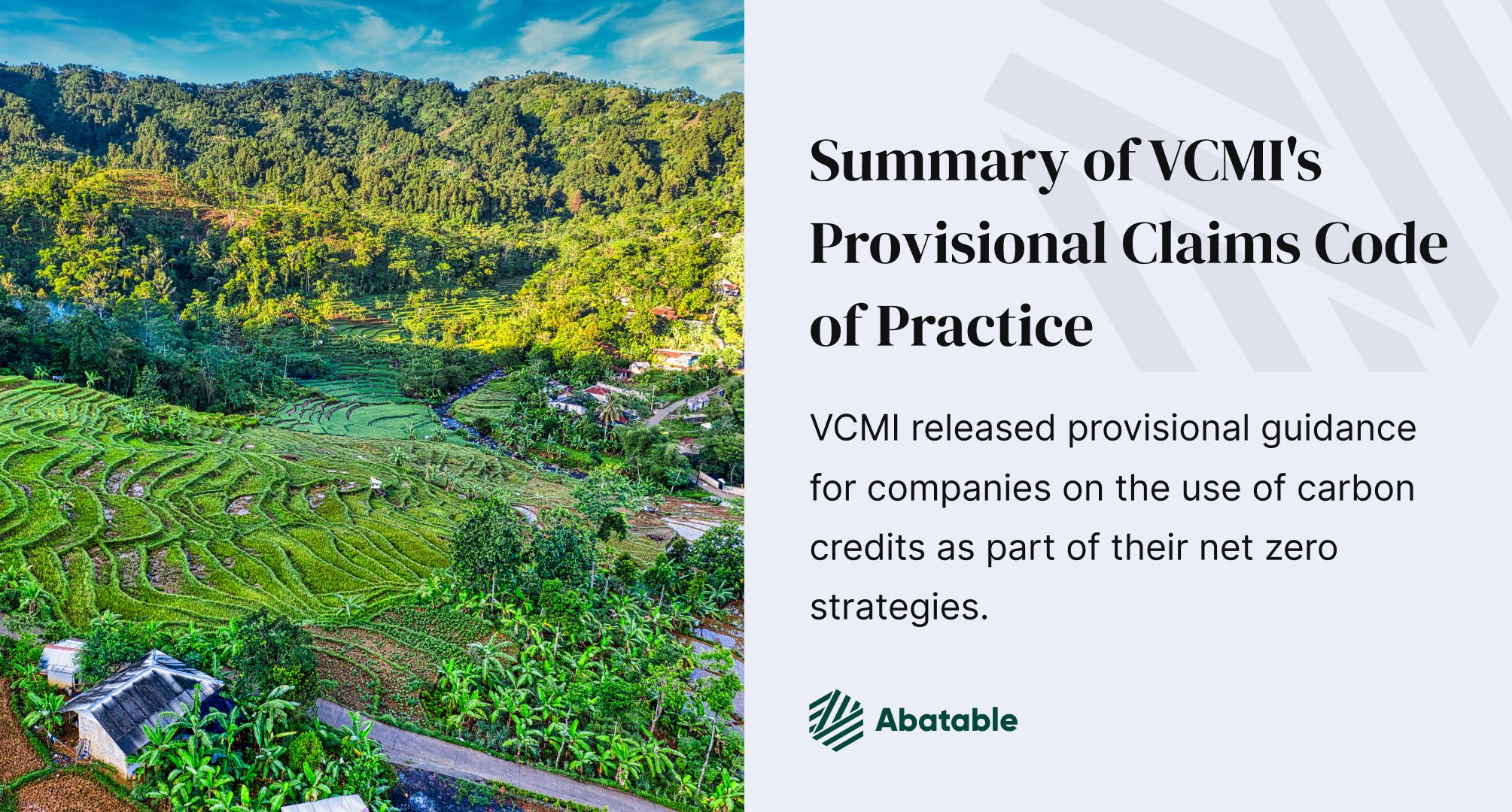 Summary of VCMI's Provisional Claims Code of Practice · Abatable