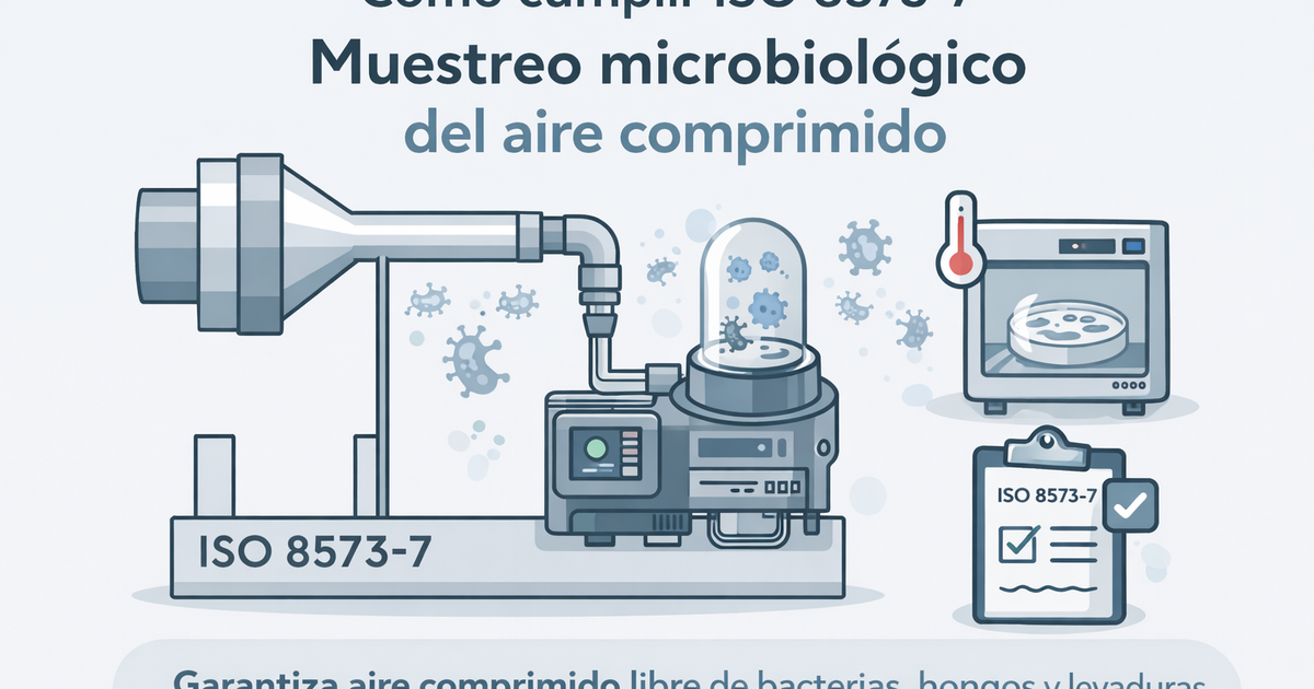 Cómo cumplir ISO 8573-7: muestreo microbiológico del aire comprimido
