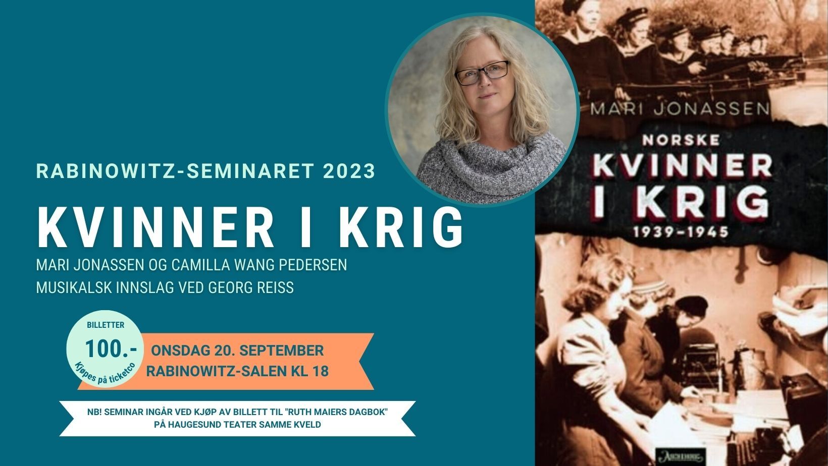 Kvinner i krig. Rabinowitz-seminaret 2023 | 20. sep. 18:00 | Haugesund ...