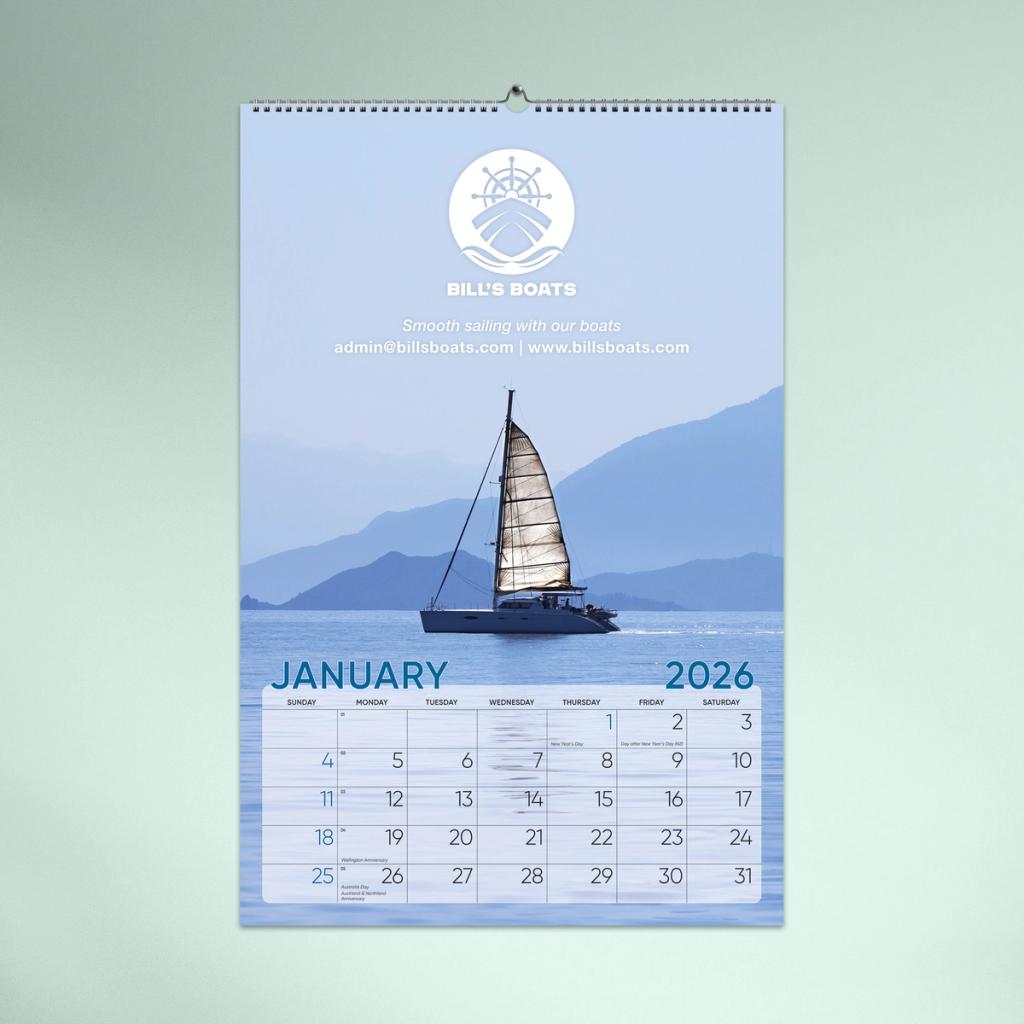 Extra Large Portrait 12 Page Wall Calendar - Semi Custom