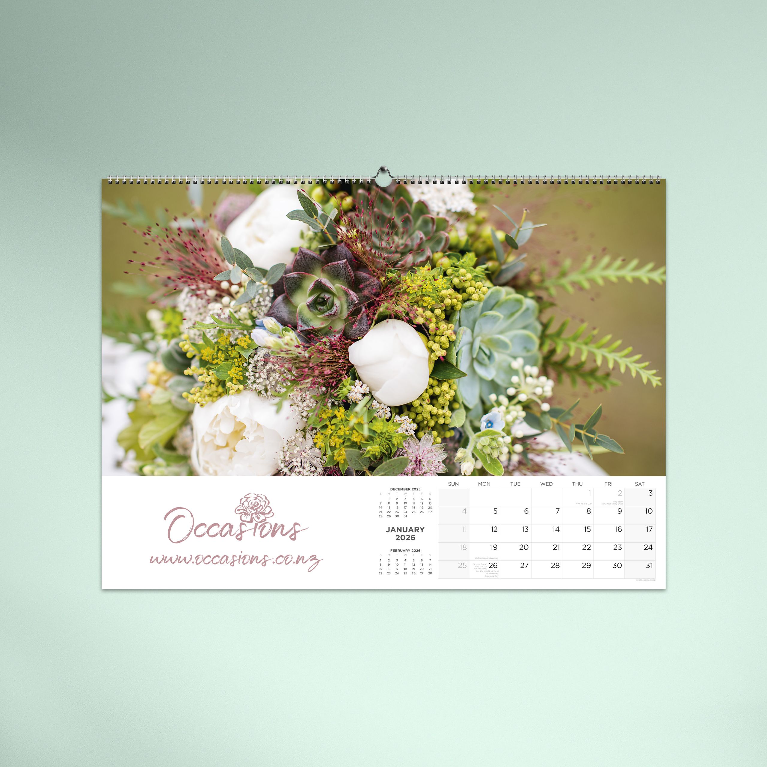 Extra Large Landscape 12 page Wall Calendar - Full Custom