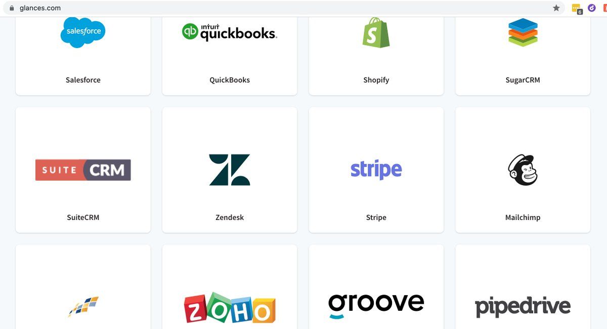 Search for and start connecting all your apps on glances.com