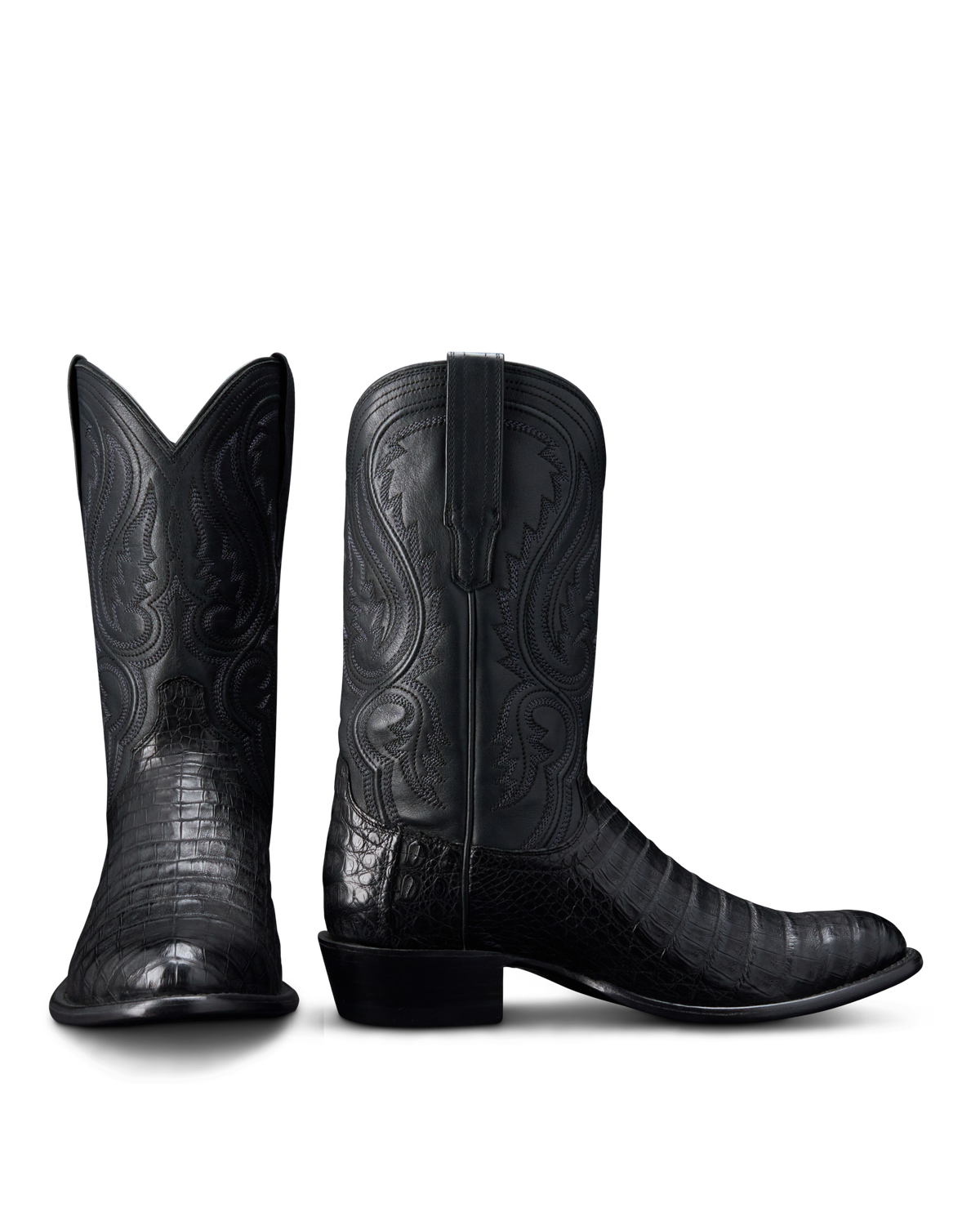 The Dillon Cowboy Boot - Black caiman | Tecovas