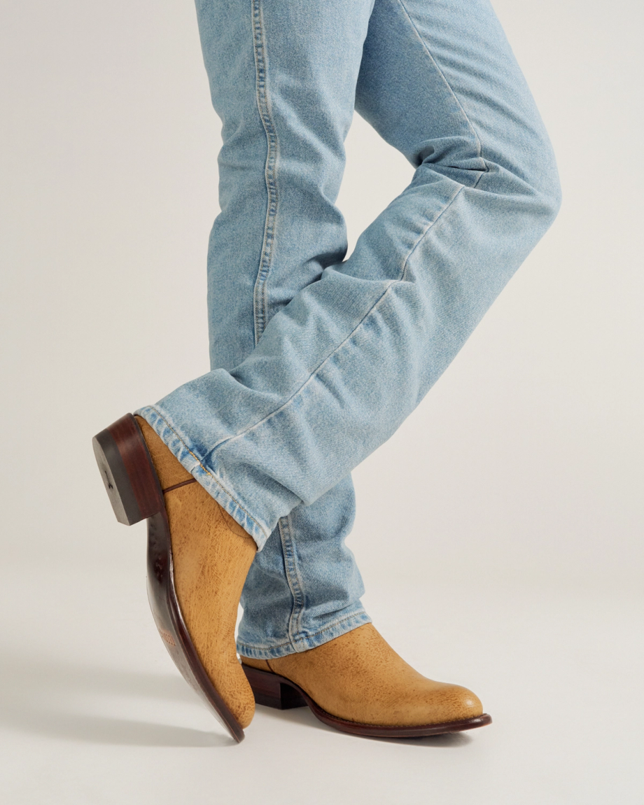 The Weston in Cedar/Red Smooth Ostrich - Men's Cowboy Boot | Tecovas
