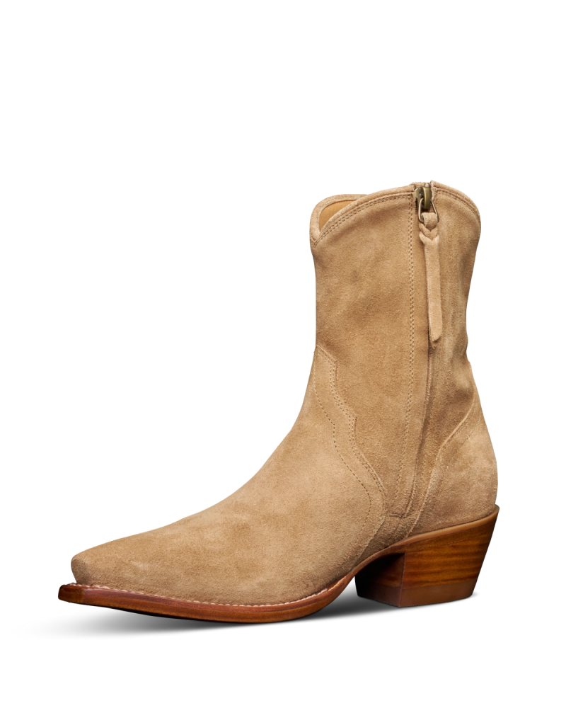 The Dakota in Desert Tan Suede - Women's Zip Boot | Tecovas