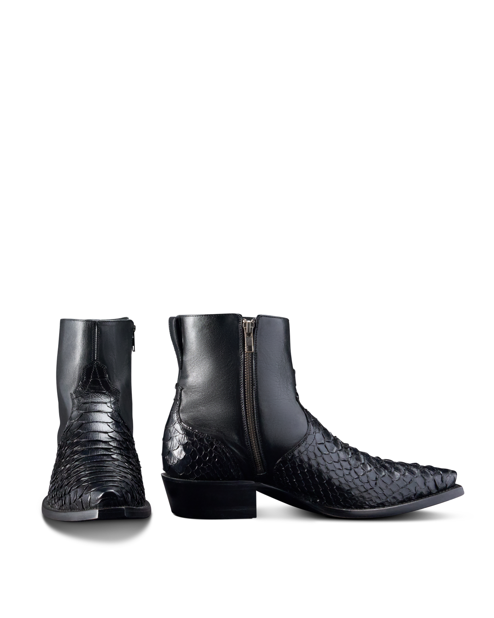 The Blaze in Midnight Python - Men's Zip Boot | Tecovas