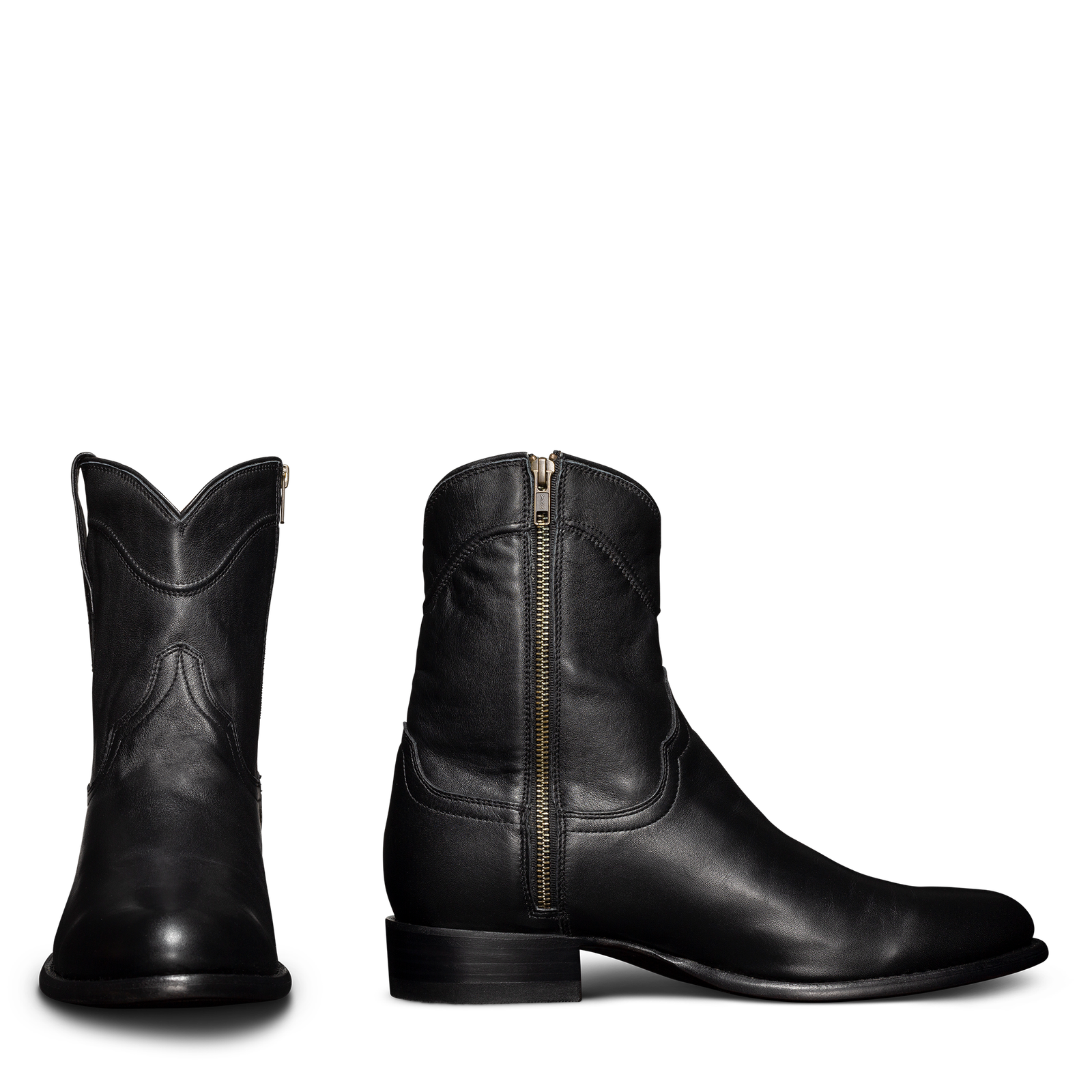 The Dean in Midnight Cowhide - Men's Zip Boot | Tecovas