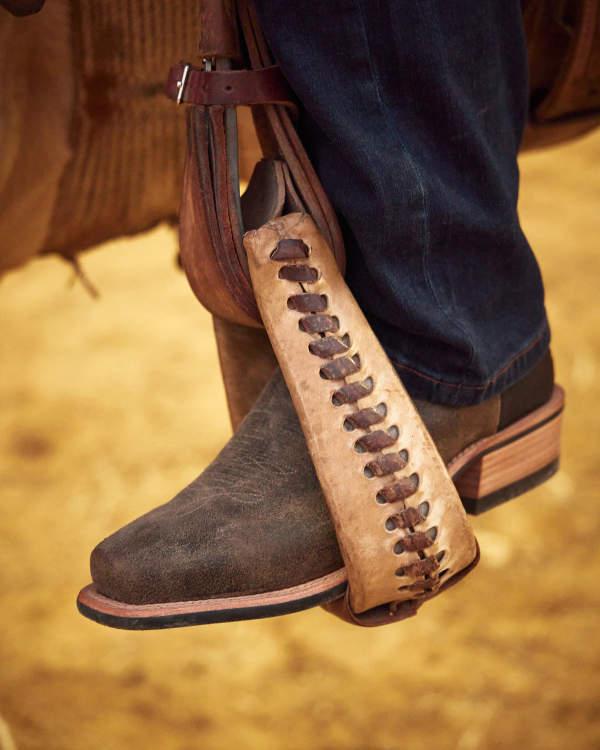 The Parker in Sand / Navy Roughout - Men's Horseman Boot | Tecovas