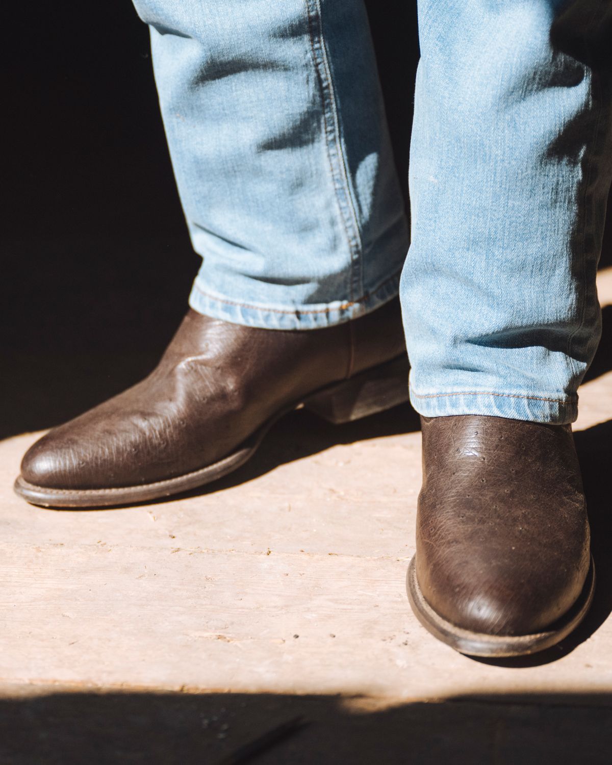 The Wade in Chocolate Smooth Ostrich - Men's Roper Boot | Tecovas