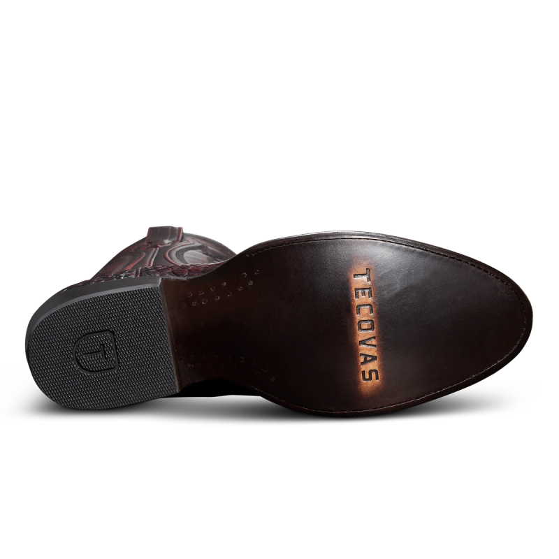 The Cooper in Black Cherry Crocodile - Men's Cowboy Boot | Tecovas