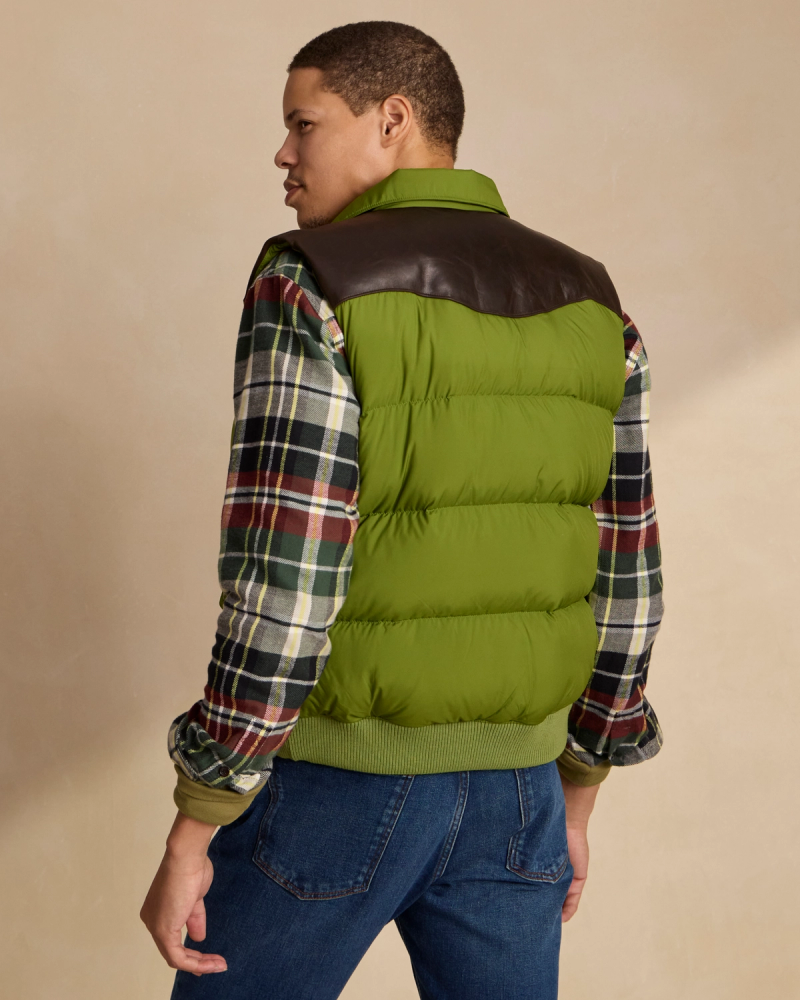 Men's Western Puffer Vest - Wasabi | Tecovas