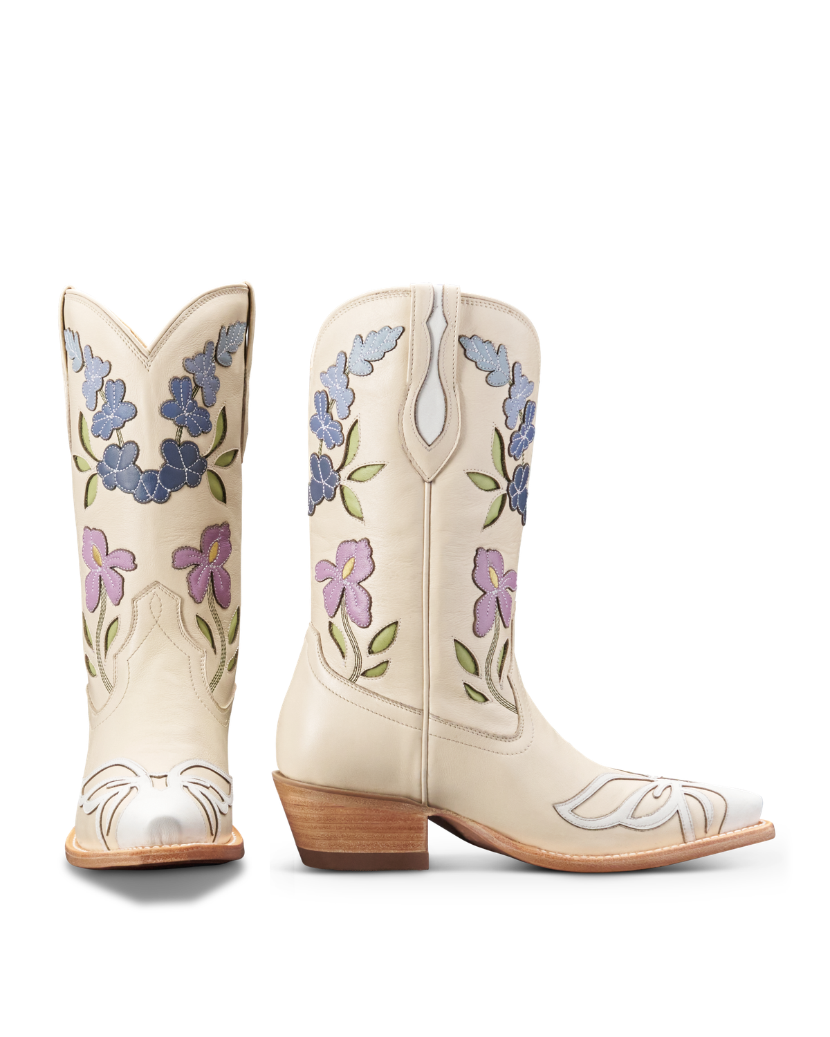 The Sadie in Bone/Floral Cowhide - Women's Cowgirl Boot | Tecovas