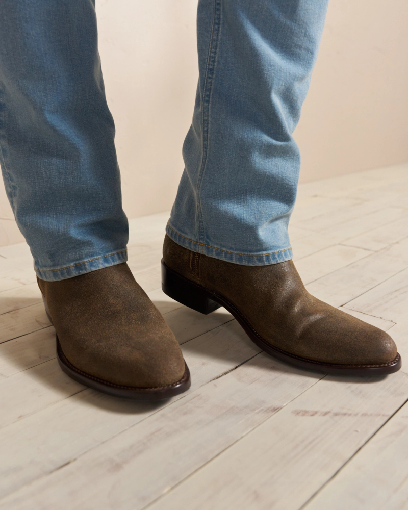The Dean in Gravel Suede - Men's Zip Boot | Tecovas