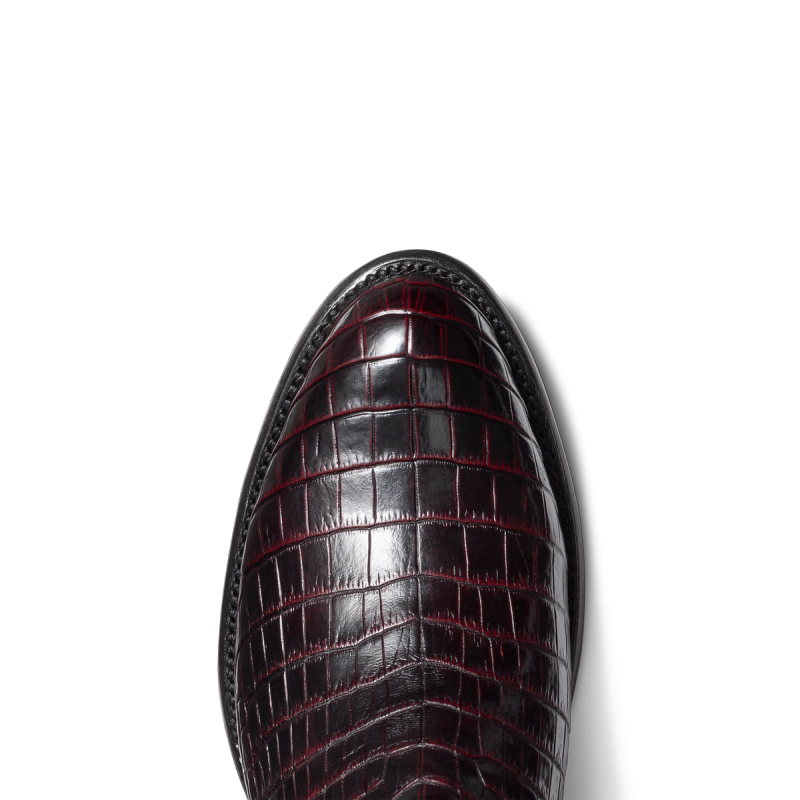 The Cooper in Black Cherry Crocodile - Men's Cowboy Boot | Tecovas