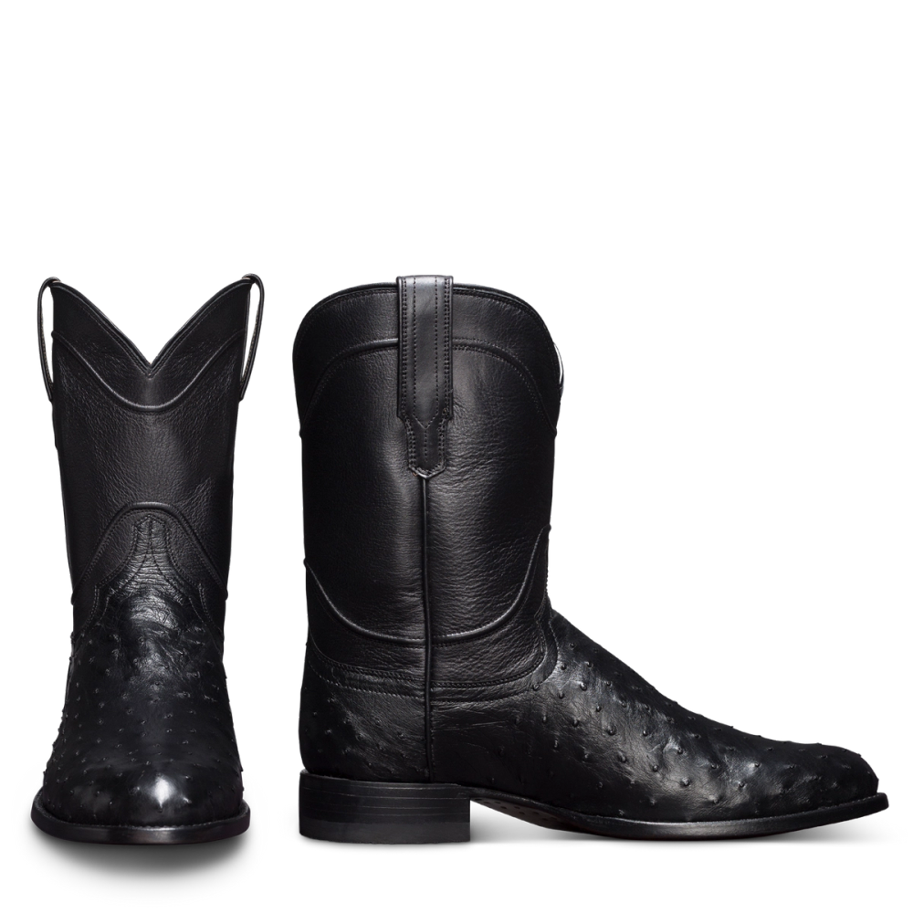 Men's Ostrich Roper Boots | The Duke - Midnight | Tecovas