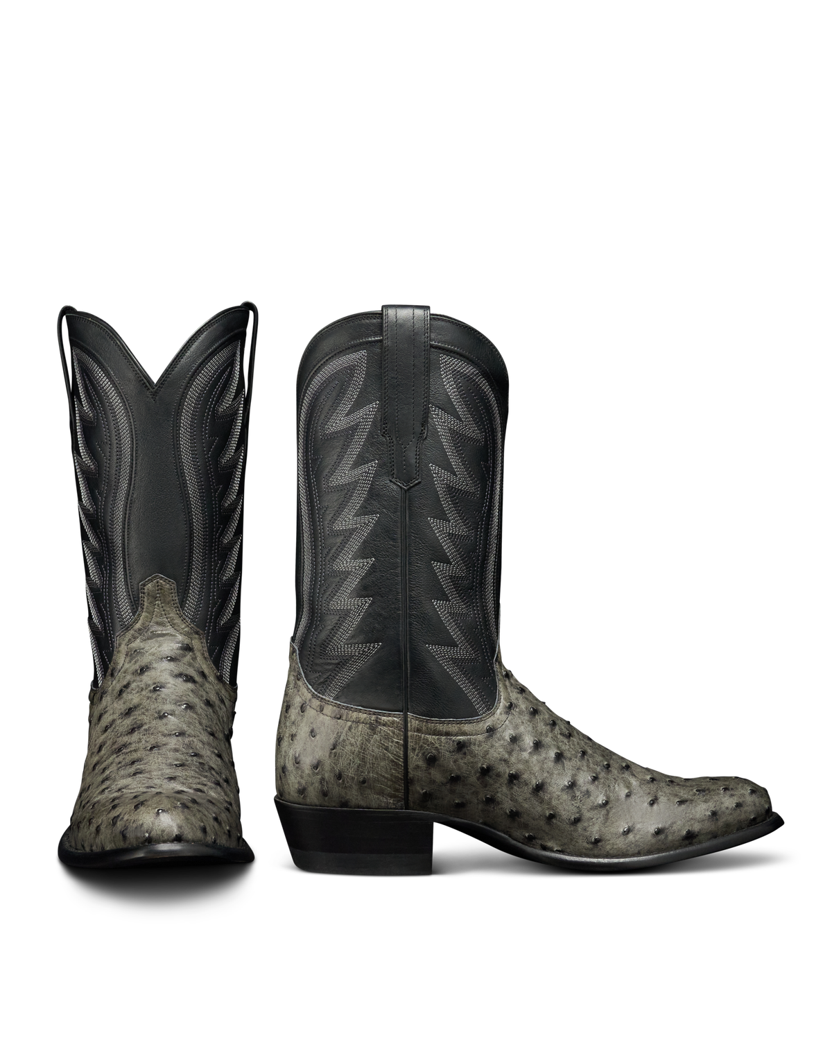 The Wyatt in Graphite Ostrich - Men's Cowboy Boot | Tecovas