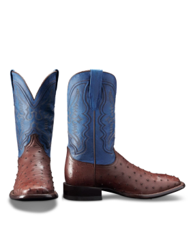 The Weston in Cedar/Red Smooth Ostrich - Men's Cowboy Boot | Tecovas