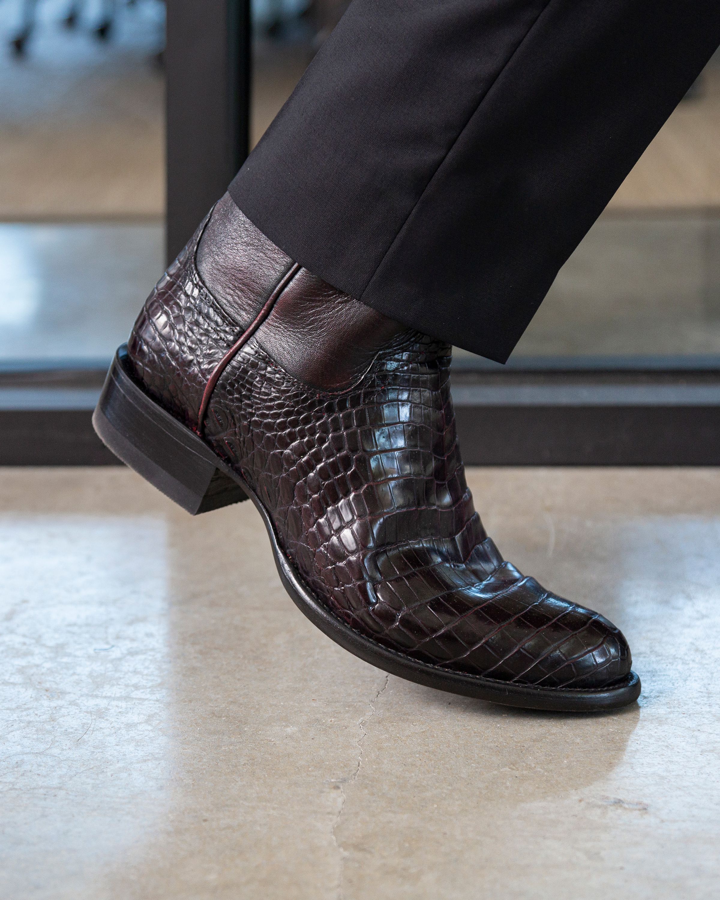 The Cooper in Black Cherry Crocodile - Men's Cowboy Boot | Tecovas
