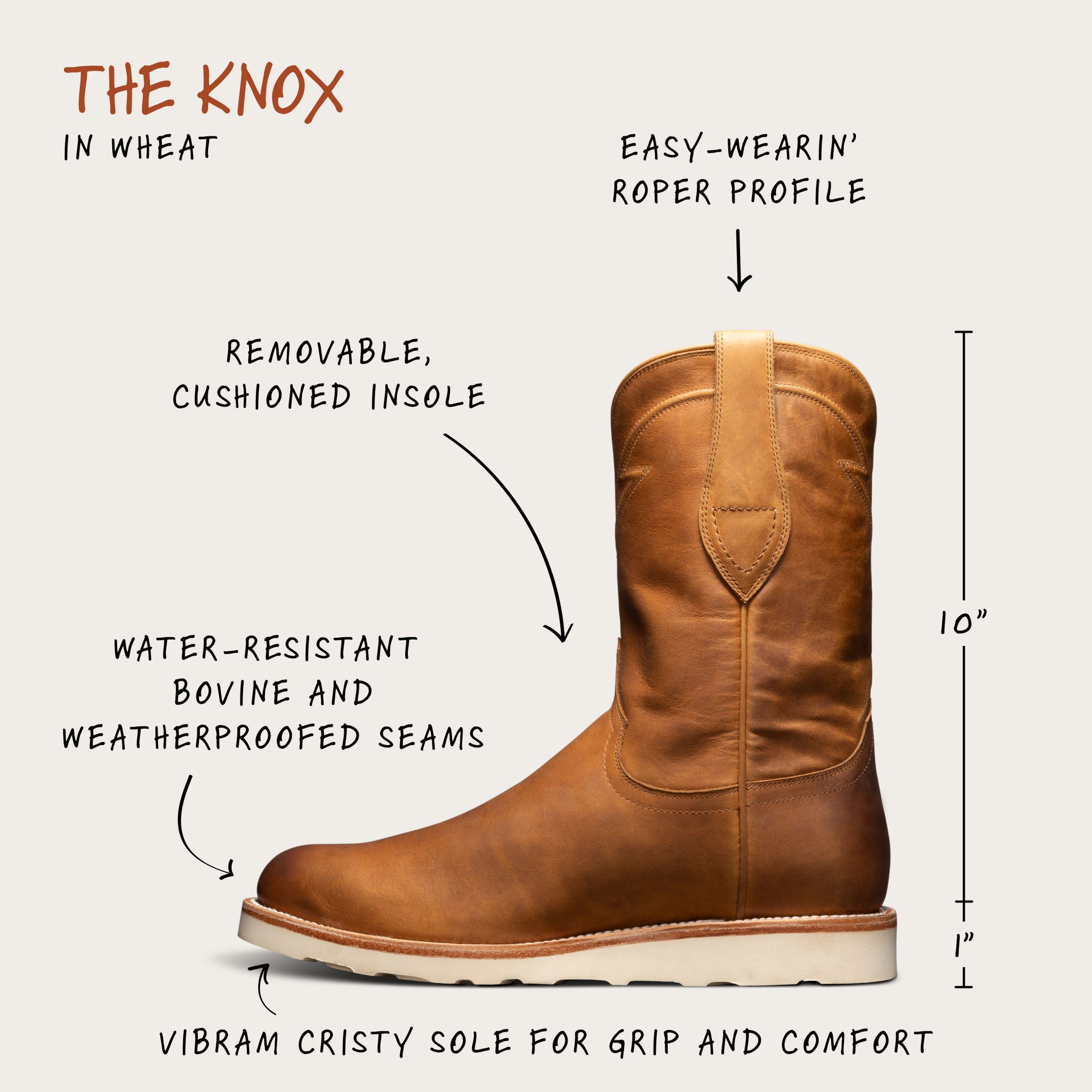 Men's Wedge Roper Boots | The Knox - Wheat | Tecovas