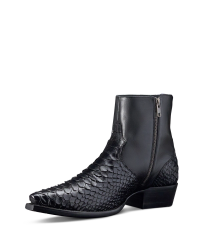 The Blaze in Midnight Python - Men's Zip Boot | Tecovas