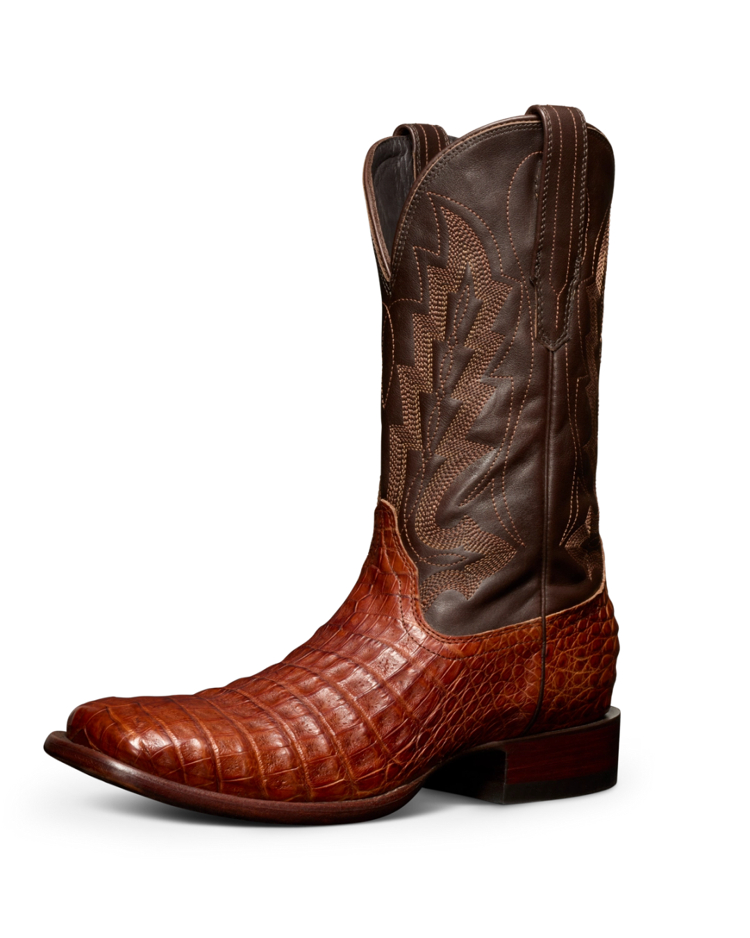 Unique Flame Shaft Caiman Cowboy Boots | The William - Dark Pecan | Tecovas