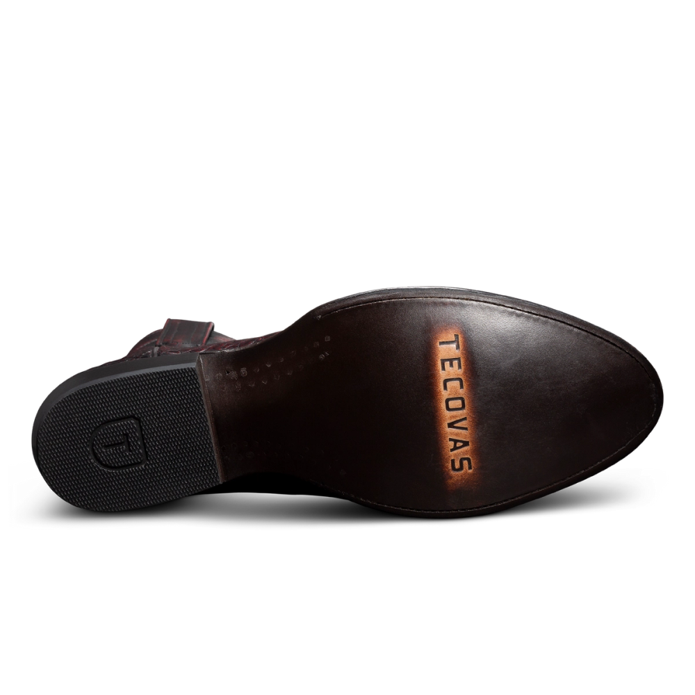 The Dean in Black Cherry Crocodile - Men's Zip Boot | Tecovas