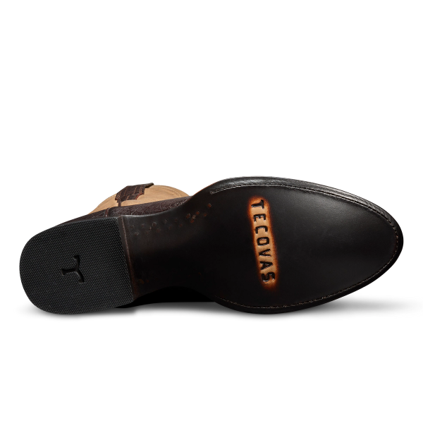 The Wade in Chocolate Smooth Ostrich - Men's Roper Boot | Tecovas