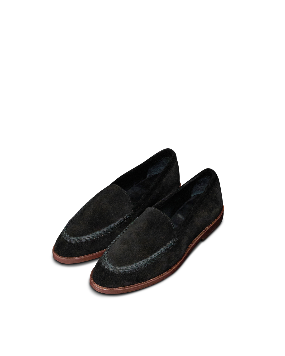 The Claire Braid in Midnight Suede - Women's Flat | Tecovas