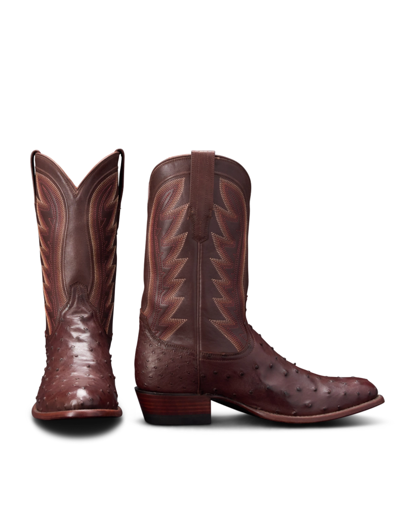 The Wyatt in Mahogany Ostrich - Men's Cowboy Boot | Tecovas