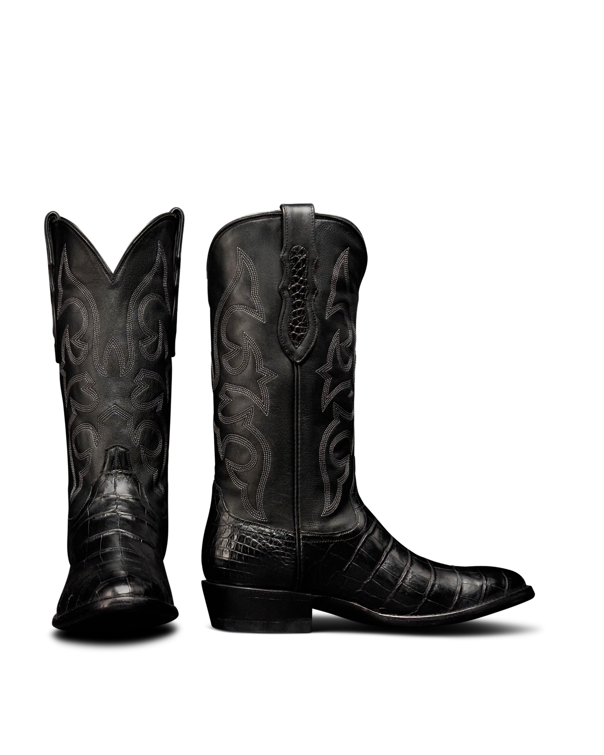 The Stallion x Tecovas Boot in Midnight American Alligator - Men's ...