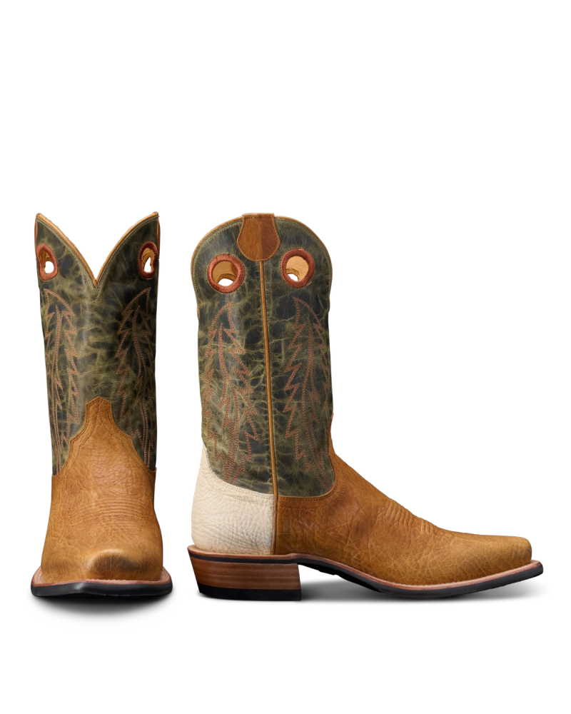 The Parker in Tan/Sage Bison - Men's Horseman Boot | Tecovas