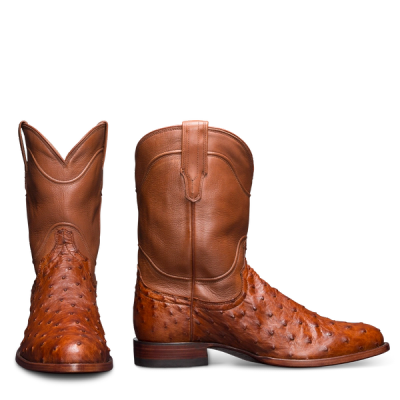 The Duke in Pecan Ostrich - Men's Roper Boot | Tecovas