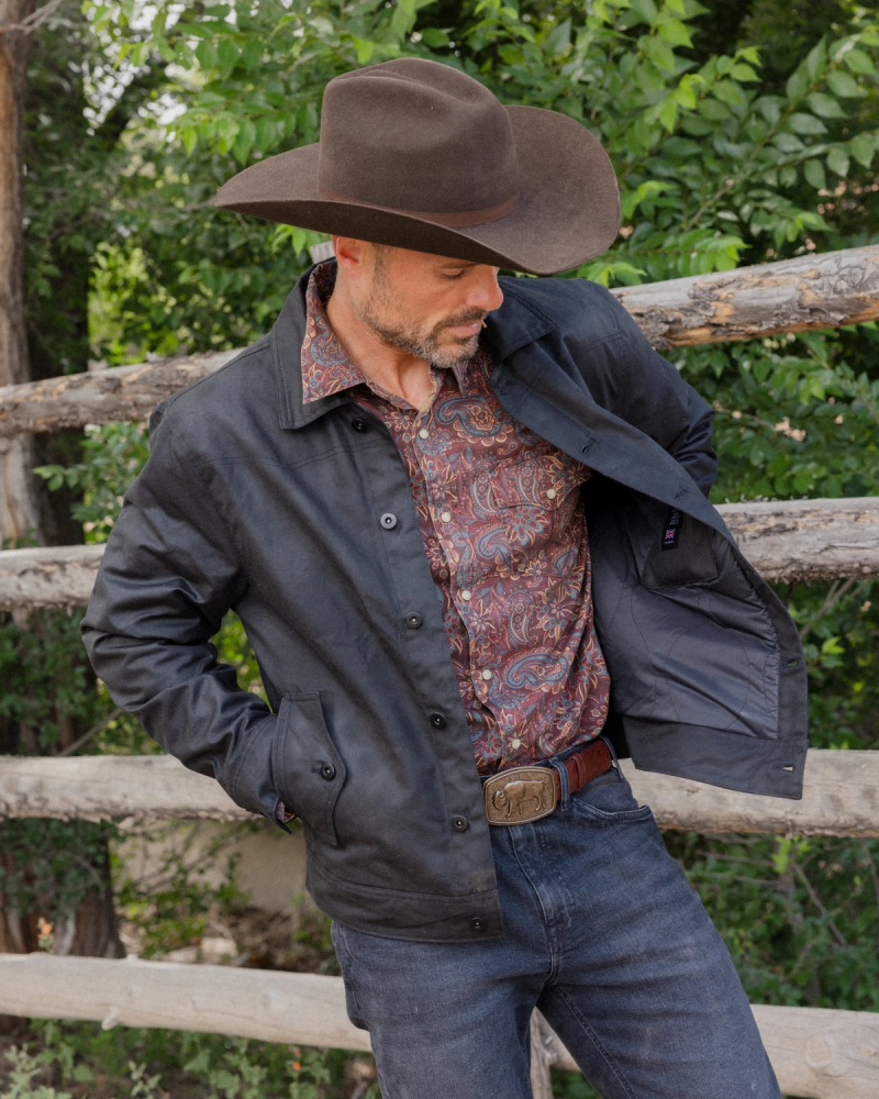 Buckaroo Waxed Canvas Trucker Jacket - Black | Tecovas