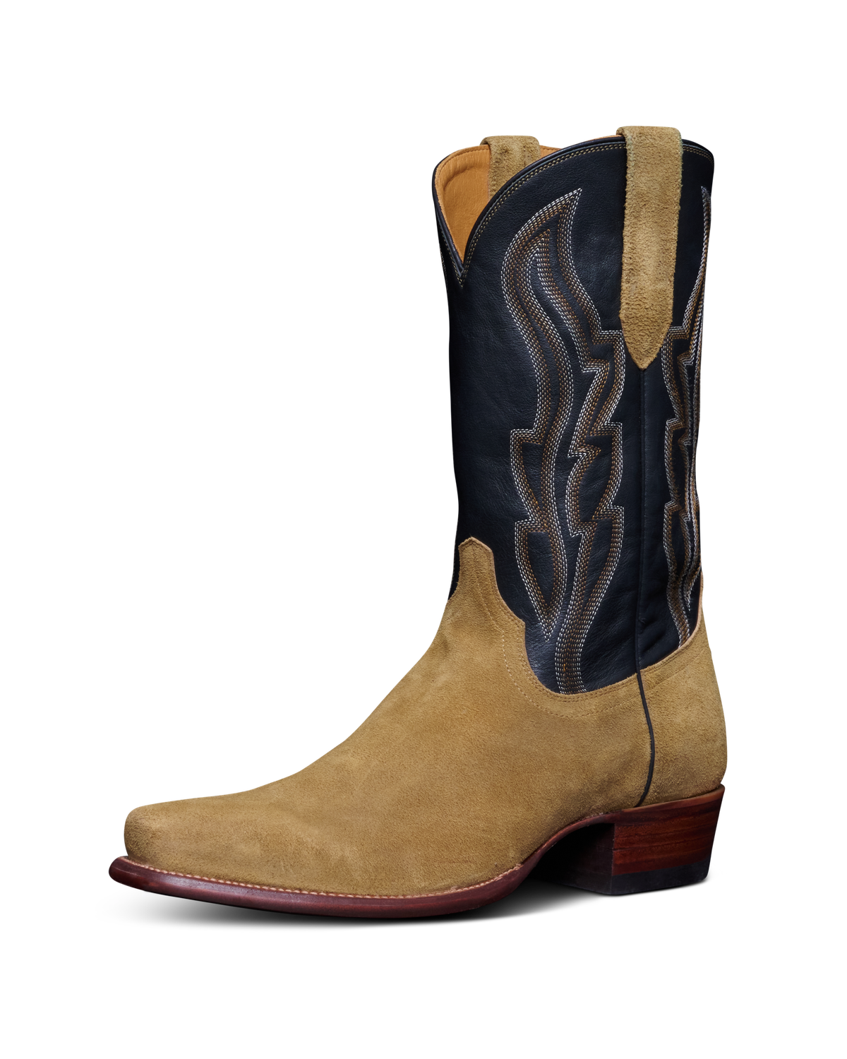 The Warren in Camel/Midnight Roughout - Men's Cowboy Boot | Tecovas