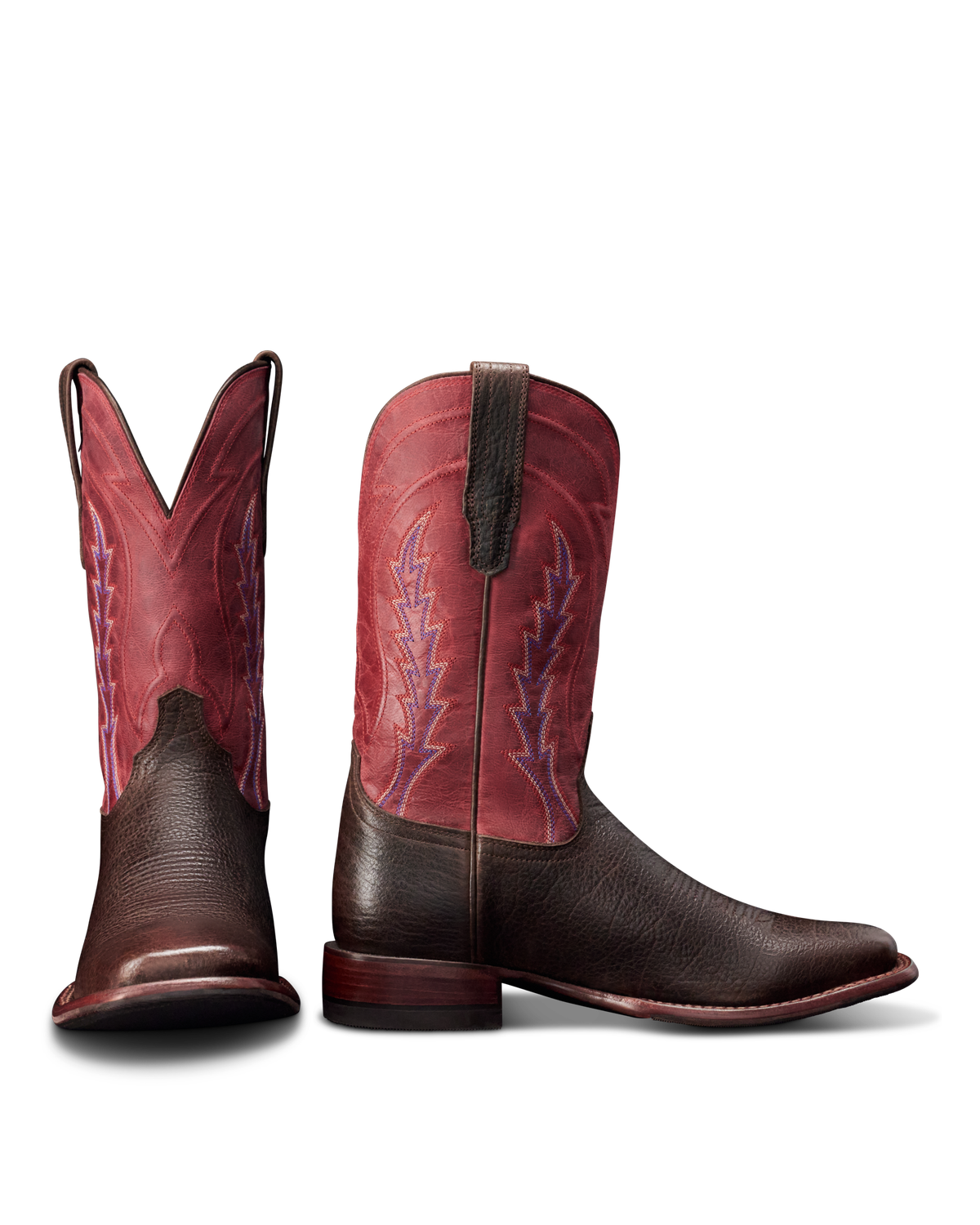The Doc in Chocolate/Crimson Bison - Men's Cowboy Boot | Tecovas