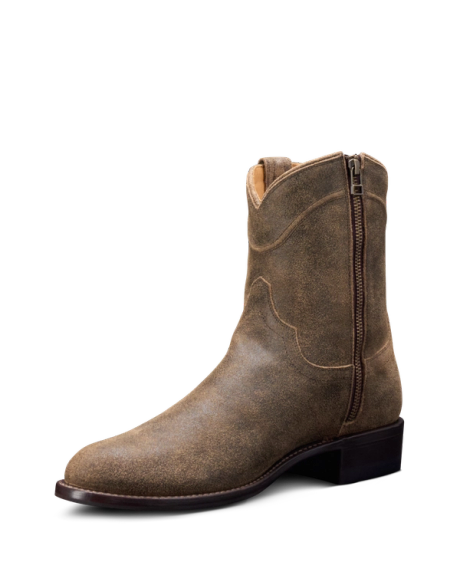 The Dean in Gravel Suede - Men's Zip Boot | Tecovas