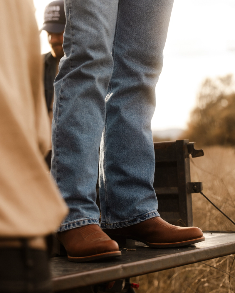 The Buck in Dark Bourbon Cowhide - Men's Cowboy Boot | Tecovas
