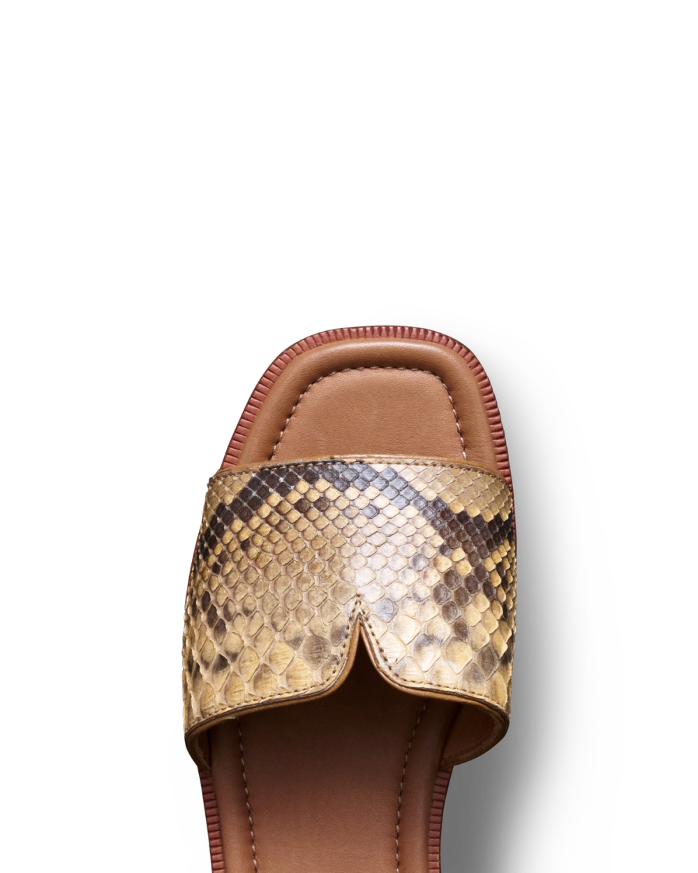 The Carmen in Black Sand Python - Women's Sandal | Tecovas