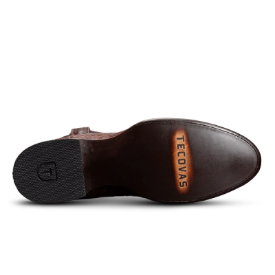 The Cole in Mahogany Caiman - Men's Roper Boot | Tecovas