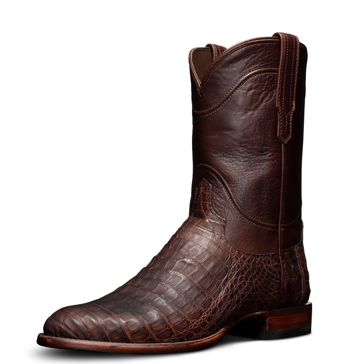 The Cole in Mahogany Caiman - Men's Roper Boot | Tecovas