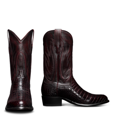 The Cooper in Black Cherry Crocodile - Men's Cowboy Boot | Tecovas