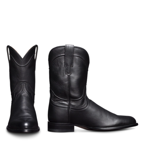 The Earl in Midnight Cowhide - Men's Roper Boot | Tecovas