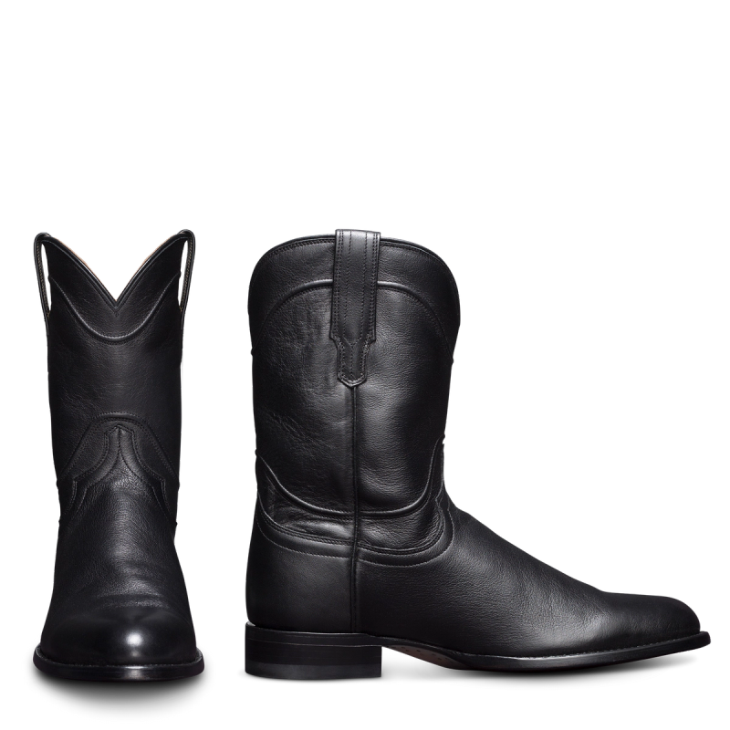 The Earl in Midnight Cowhide - Men's Roper Boot | Tecovas