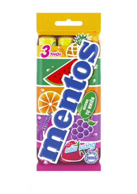 Kẹo Nhai Mentos Cầu Vồng Gói 3 Thỏi | Mentos Vietnam