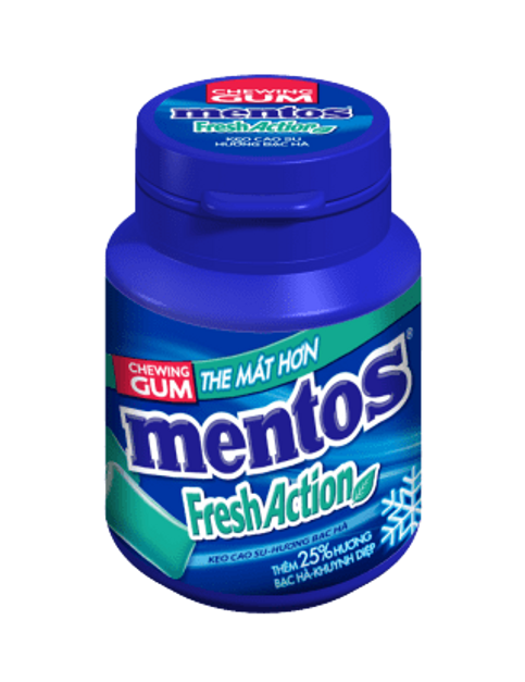 Sing Gum Mentos Fresh Action Hũ 56g | Mentos Vietnam