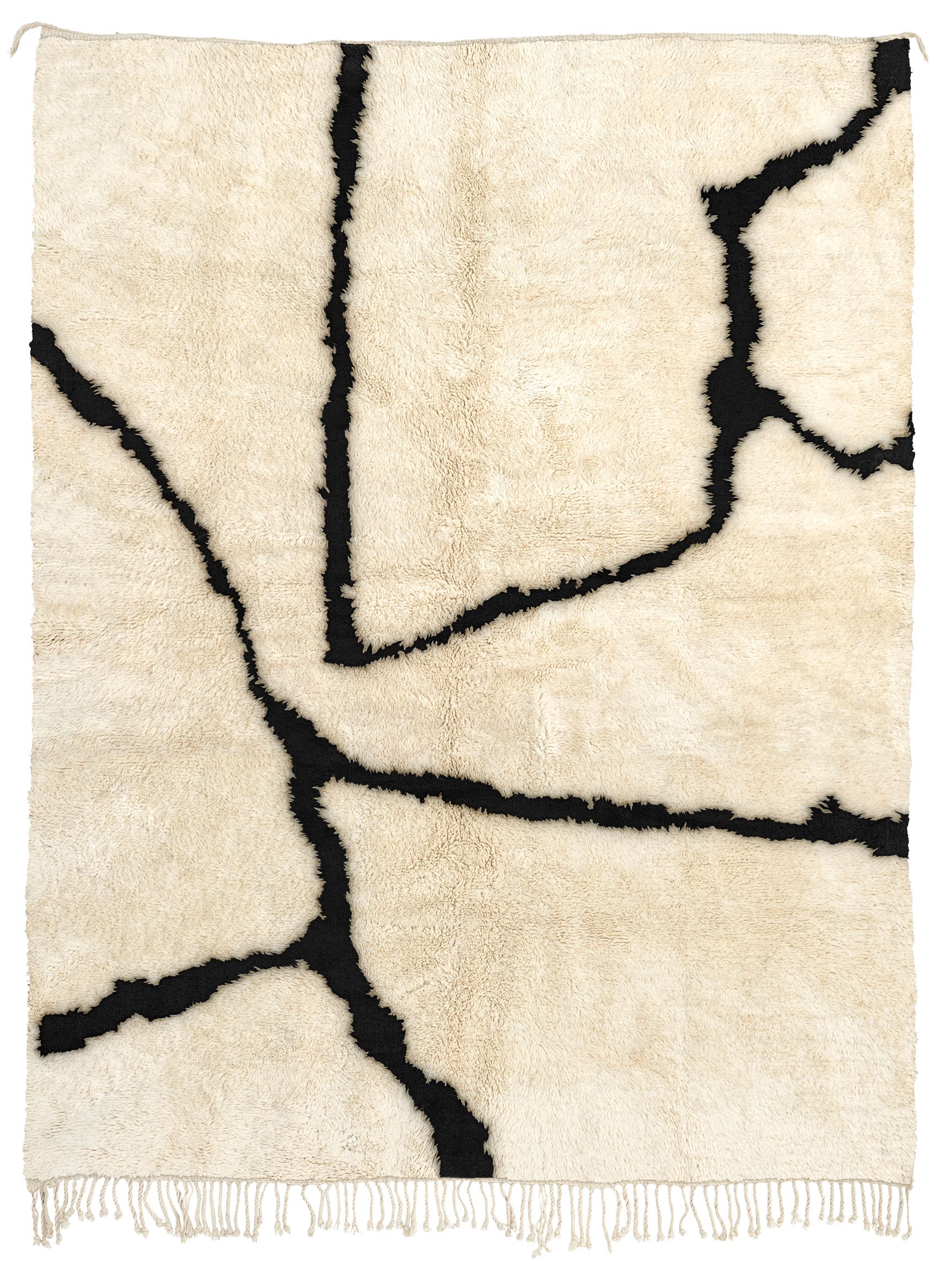Garden Path Natural Wool + Midnight Black - Beni Rugs