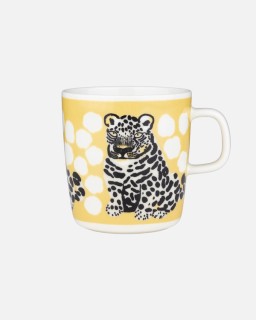 Oiva / Kaksoset Mug 4 dl light yellow, black, greige | Marimekko