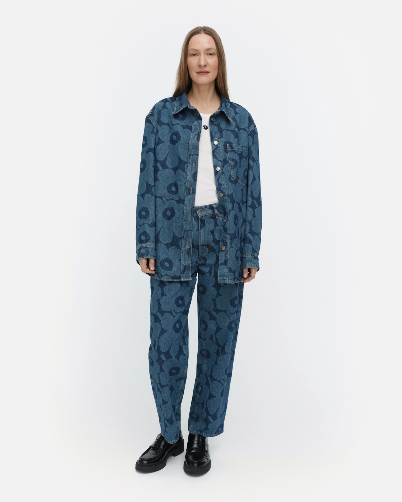 Maridenim Vaihe Unikko jean shirt | Marimekko