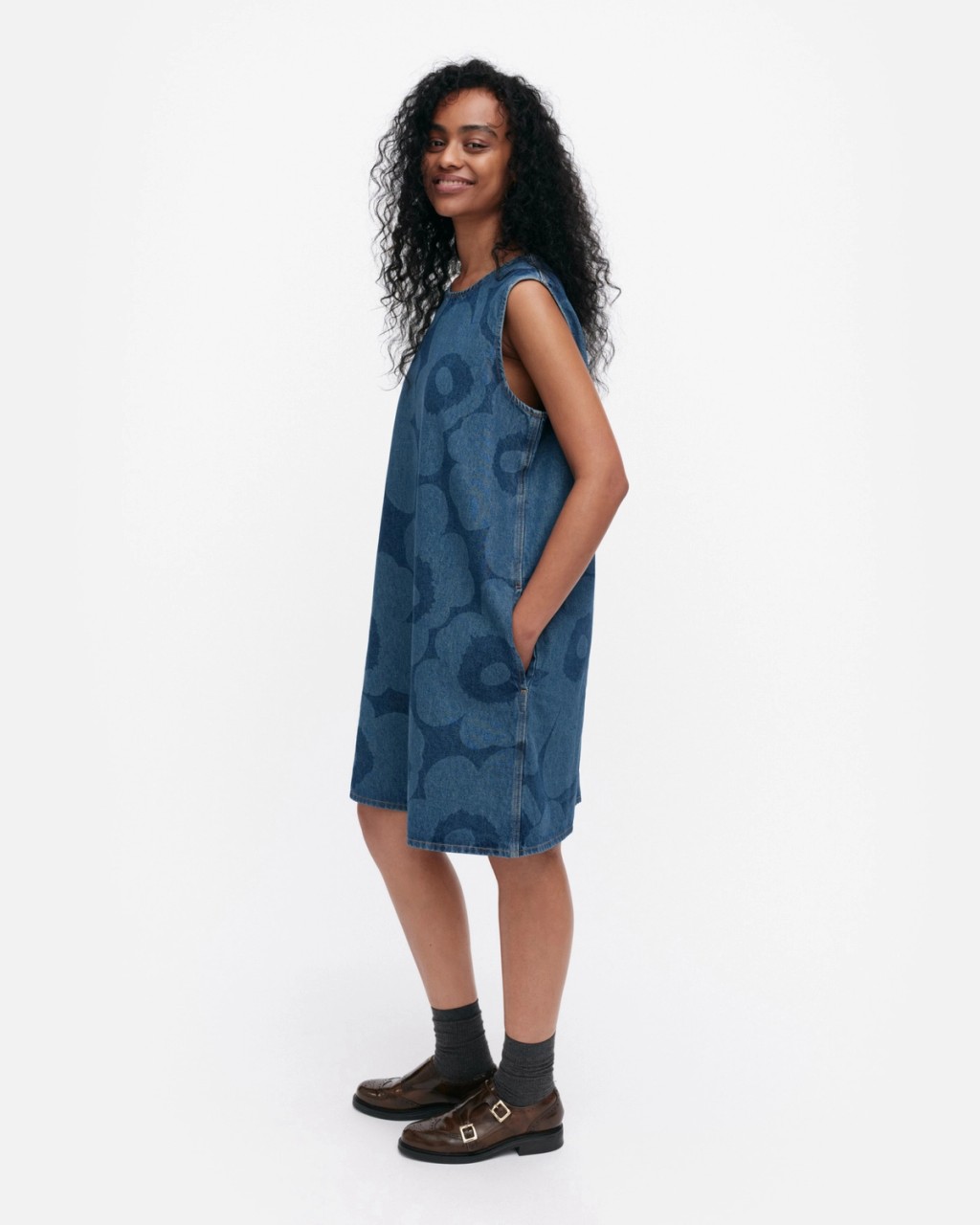Maridenim Somasti Unikko Denim dress | Marimekko